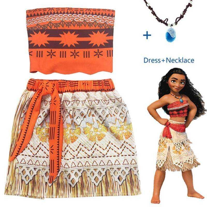 Gulang 1-8 Taon Na Babae Princess Damit Moana Cosplay Costume Children ...