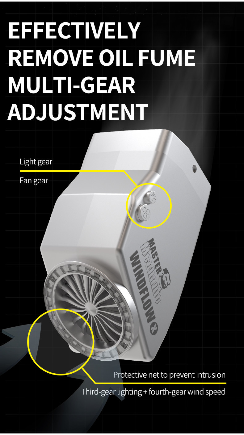 MECHANIC WindFlow X Exhaust Fan with Light Powerful Smoke Exhaust Tool ...