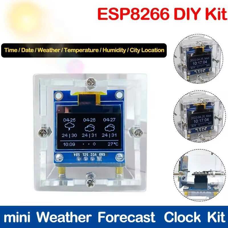 ESP8266 Weather Clock Kit WiFi Module IoT Development Board Time Temperature Humidity Welding ...