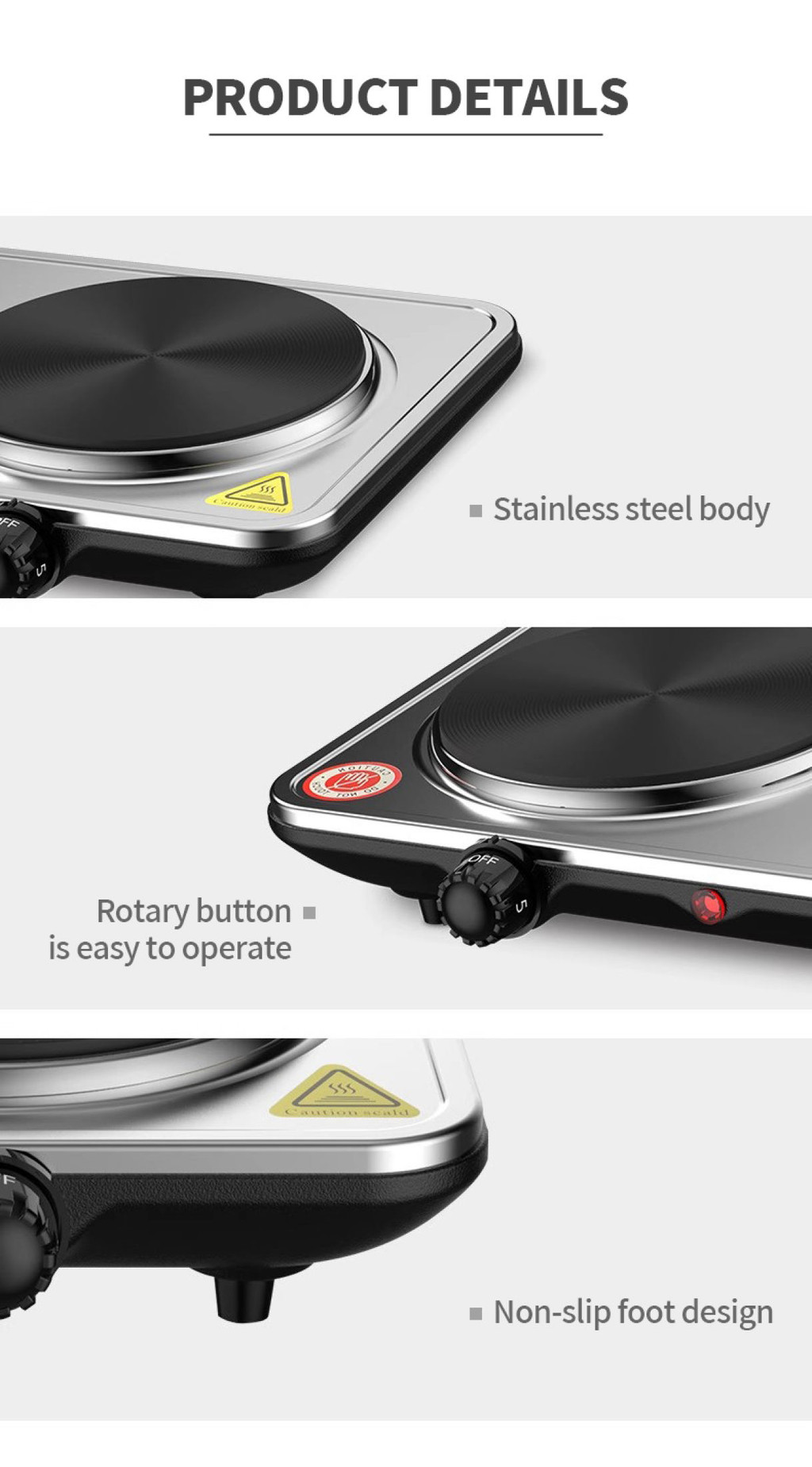 LUXU 2000W Electric Stove Double Hot Plate Electric Cooking Stove ...