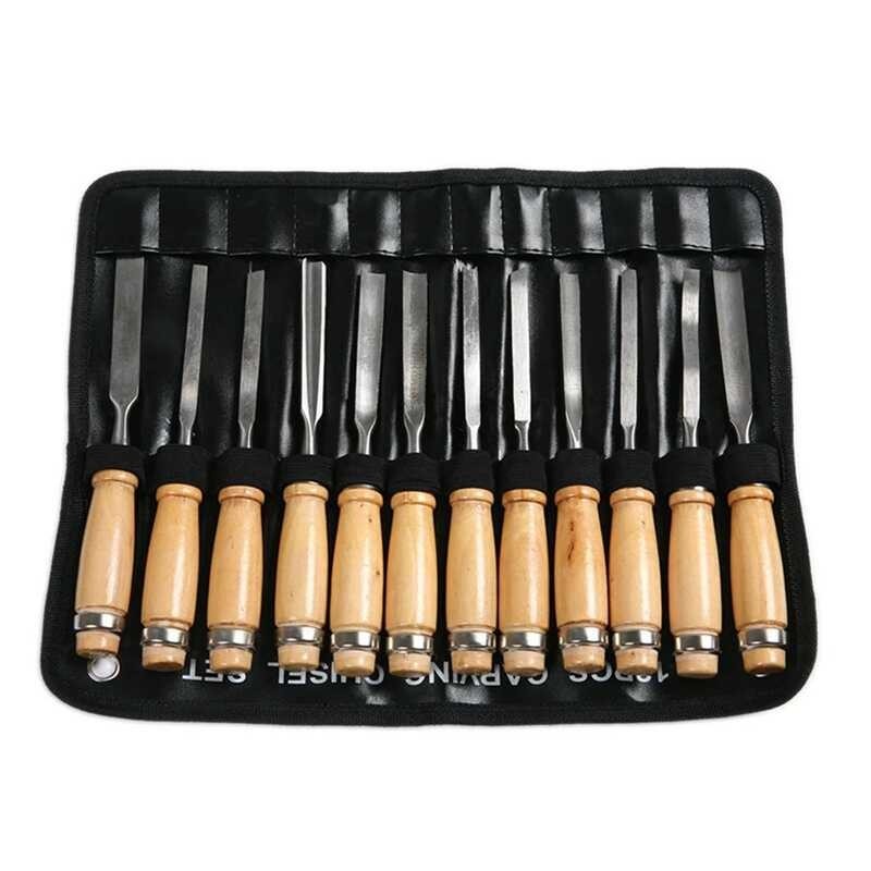 Professional Hand Tools Woodworking Carving Lathe Set 12Pcs Gouges ...