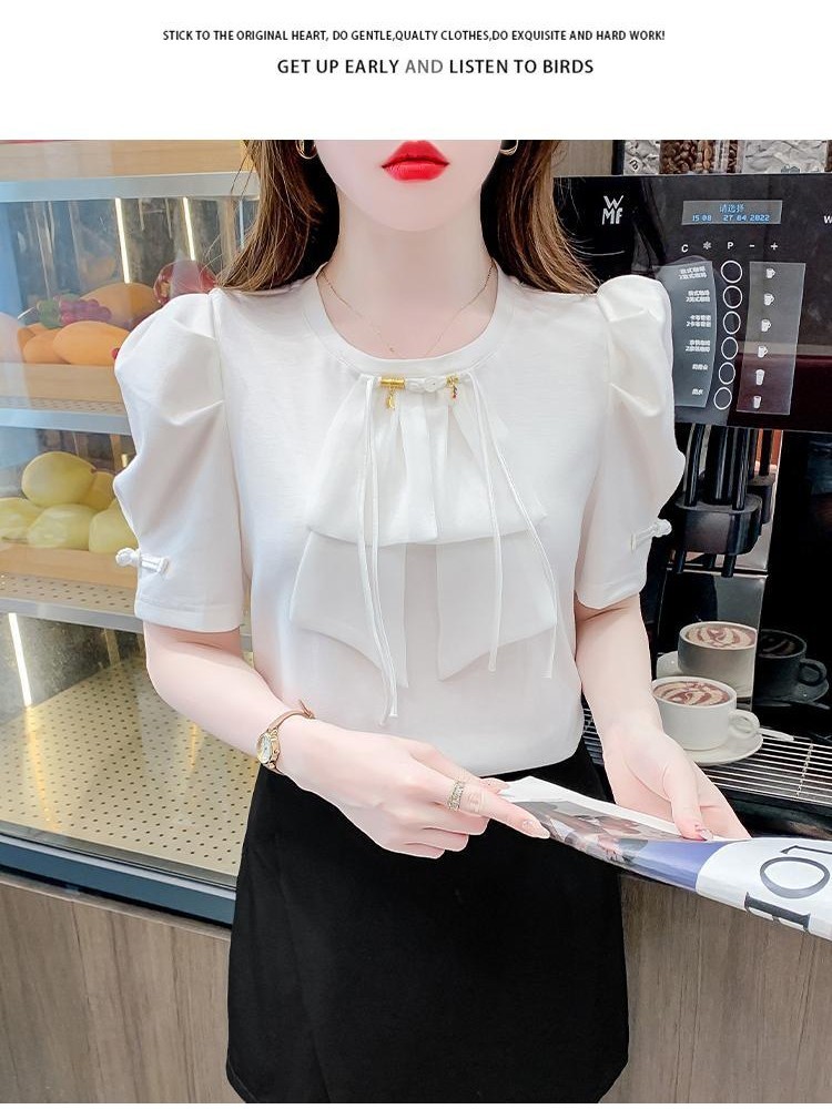 Modern Filipiniana Top Casual Plain Eyelet Embroidery Pearl Buckle ...
