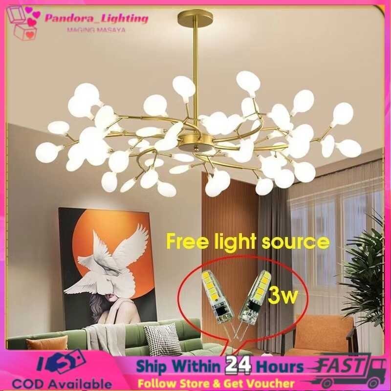Modern Chandelier Ceiling Tricolor Drop Light Hanging Lamp para sa ...