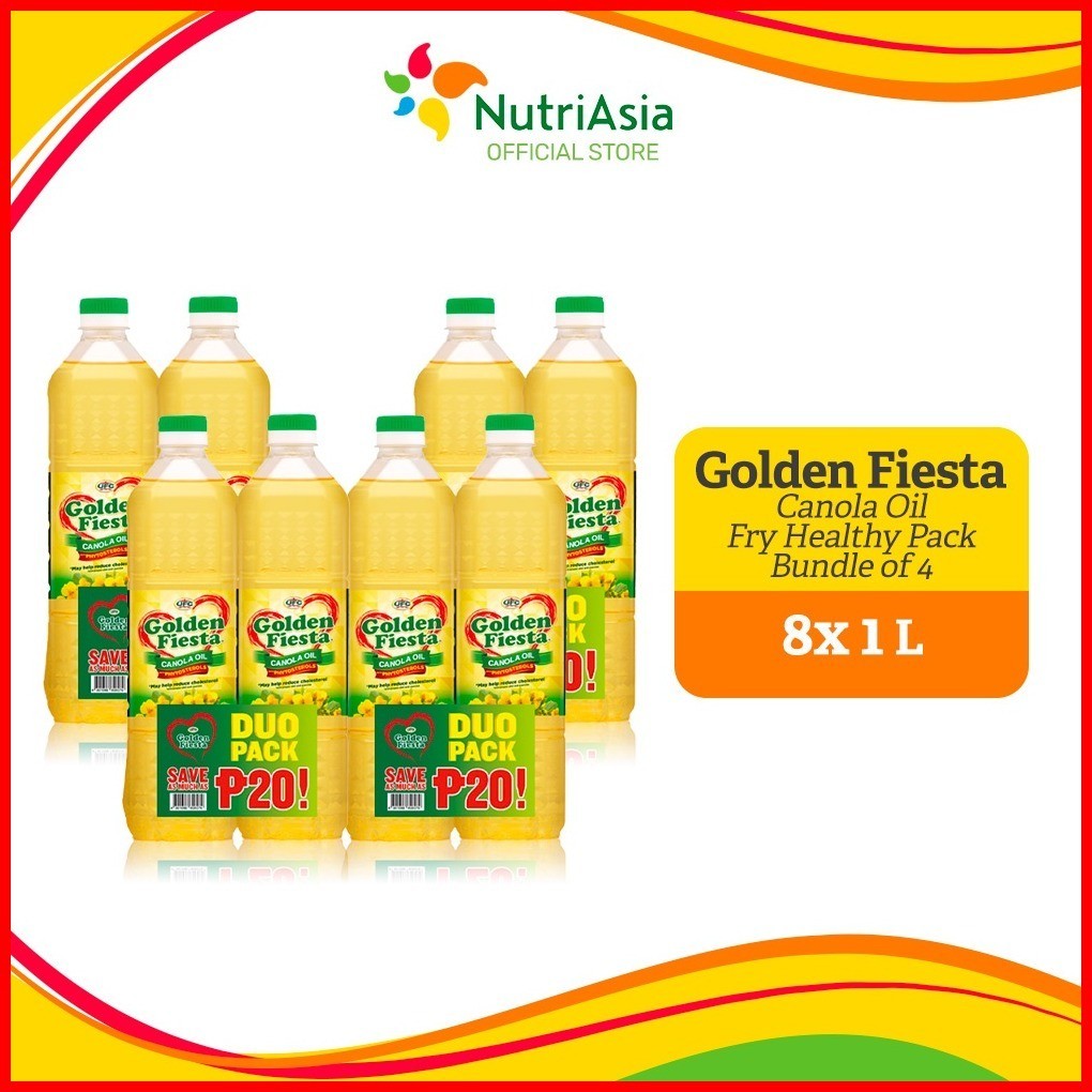 UFC Golden Fiesta Canola Oil Fry Healthy Pack Bundle of 4 (8x1L ...