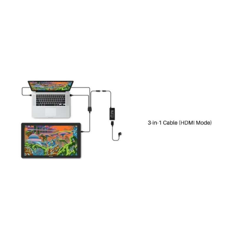 Huion 3 In 1 Cable For Kamvas 22 Kamvas 22 Plus Graphics Tablet Monitor ...