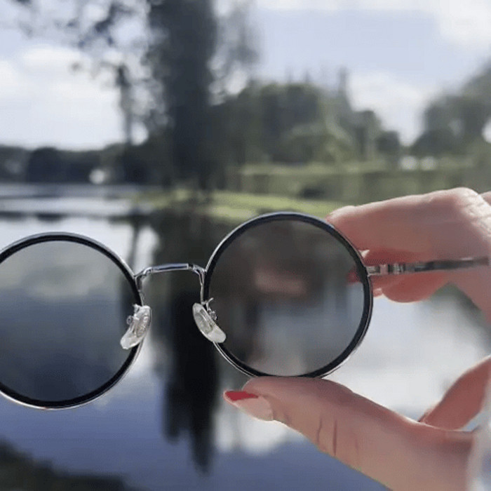 Visual Fatigue Reduction Eyeglasses/Adjustable Shading Sunglasses/Retro ...