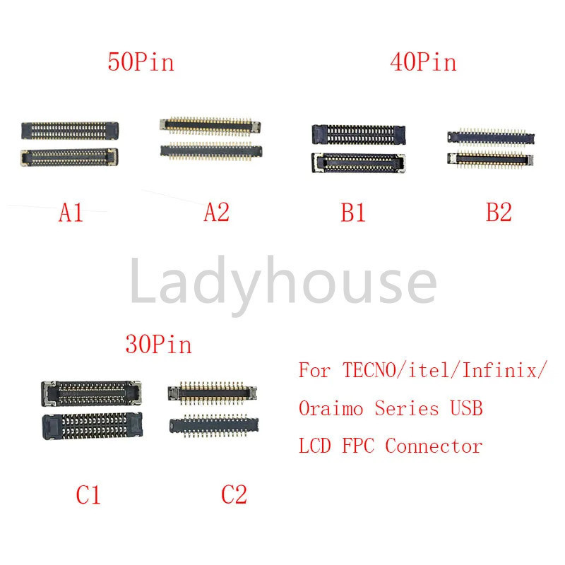 2PCS 30 40 50 Pin LCD Display Screen FPC Connector On Motherboard For ...