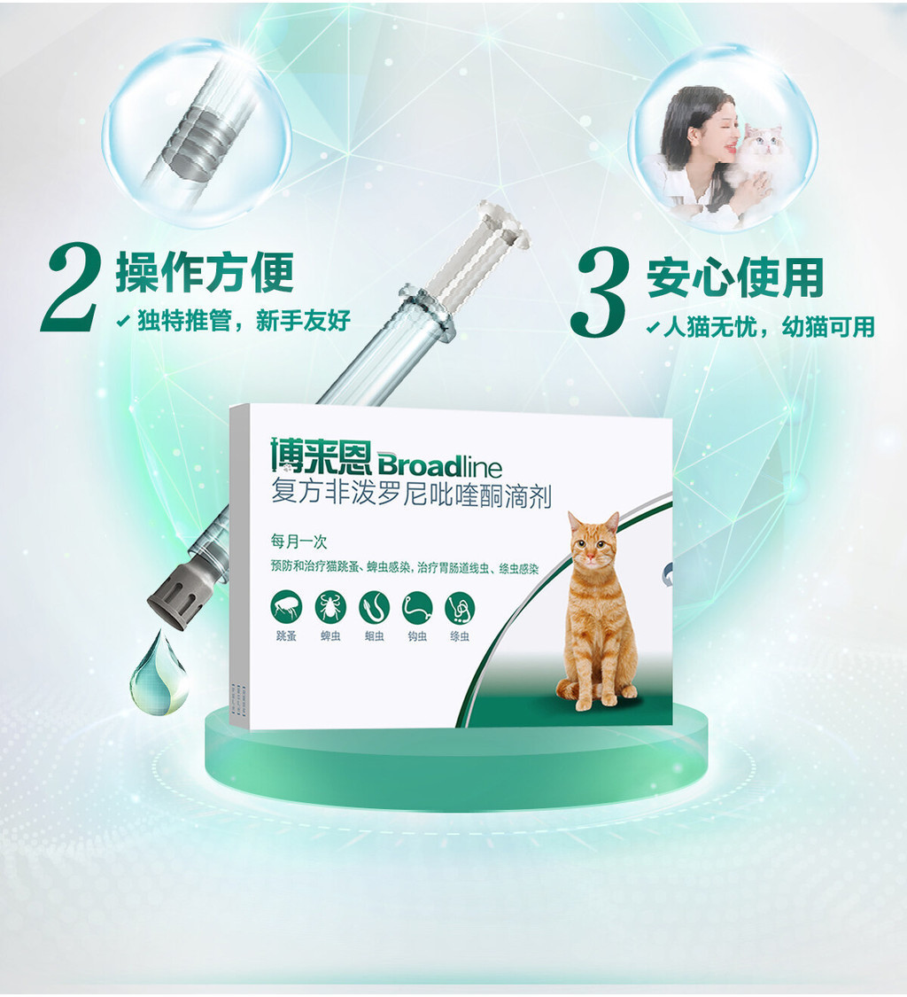 BROADLINE Spot-on Solution for Cats Anti Tick and Flea Drops for Cats ...