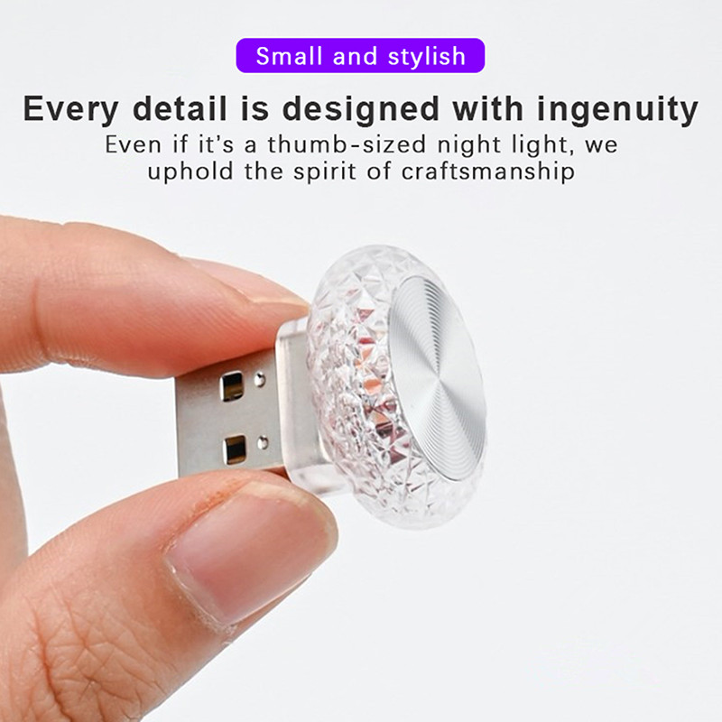 Portable Car USB Ambient Light Mini LED Decorative Atmosphere Lamps for ...