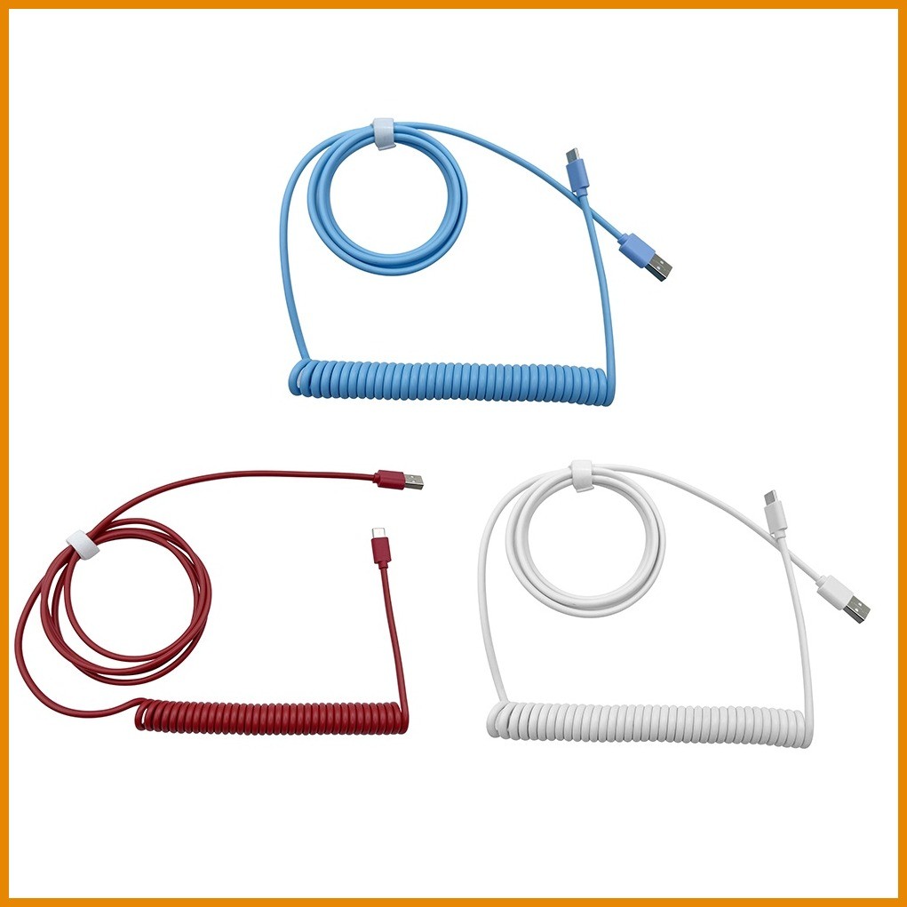 ↕ Mechanical Keyboard Custom Coiled Cable Wire GX16 Aviator USB Type C ...