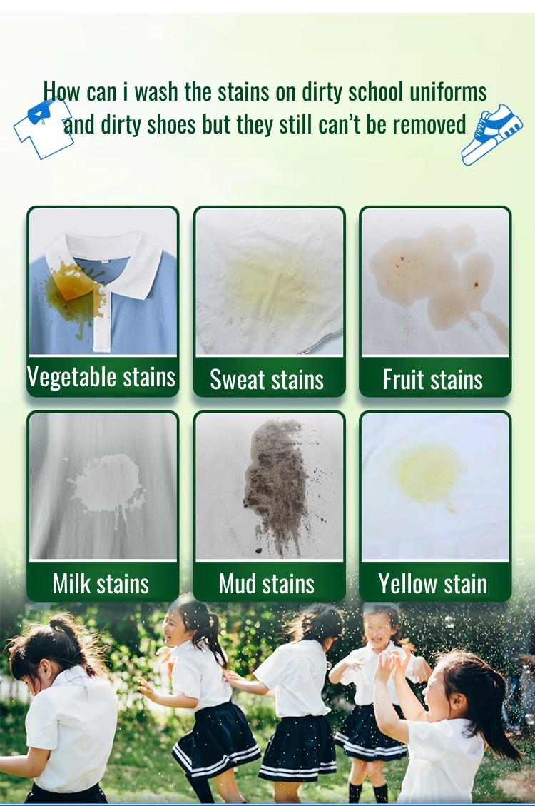 Clothes school uniforms clean white color retention stain removal ...