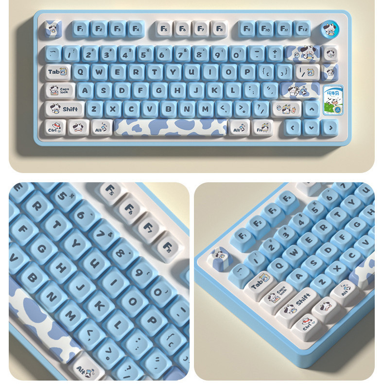 142 Keys Sanrio Pochacco Keycap Milk Cow Theme MOT Profile PBT Five ...