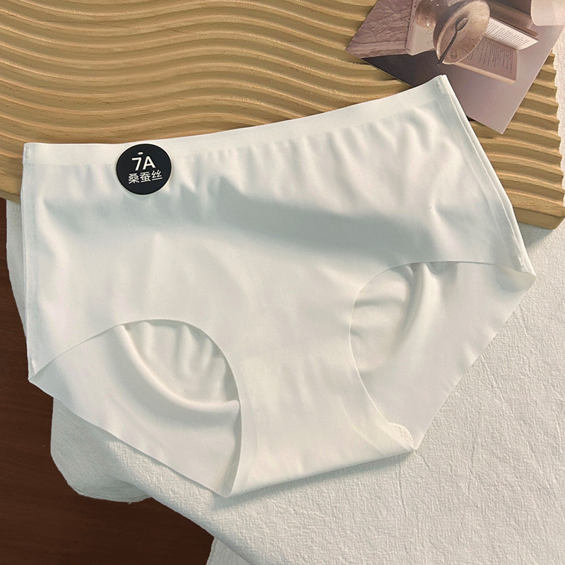 FINETOO Seamless Underwear For Women Mid Waist Panties Comfortable And ...