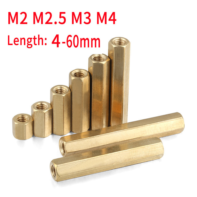 10-50pcs Hex Female to Female M2 M2.5 M3 M4 brass standoff spacer ...