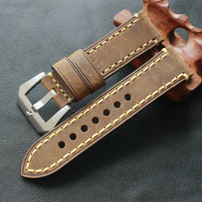 Suitable for Dafei Zhenli Shi Bronze Watch Genuine Leather Retro ...