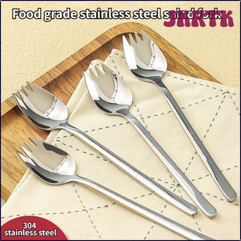 304 Stainless JKRTK Steel House Spork Spock One Salad Spoon Cake Fruit Western Fork Tableware ...