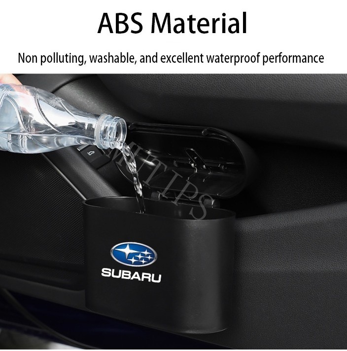 Subaru Car Mini Dustbin Box Flip Lid Dustbin Garbage Storage Hanging ...