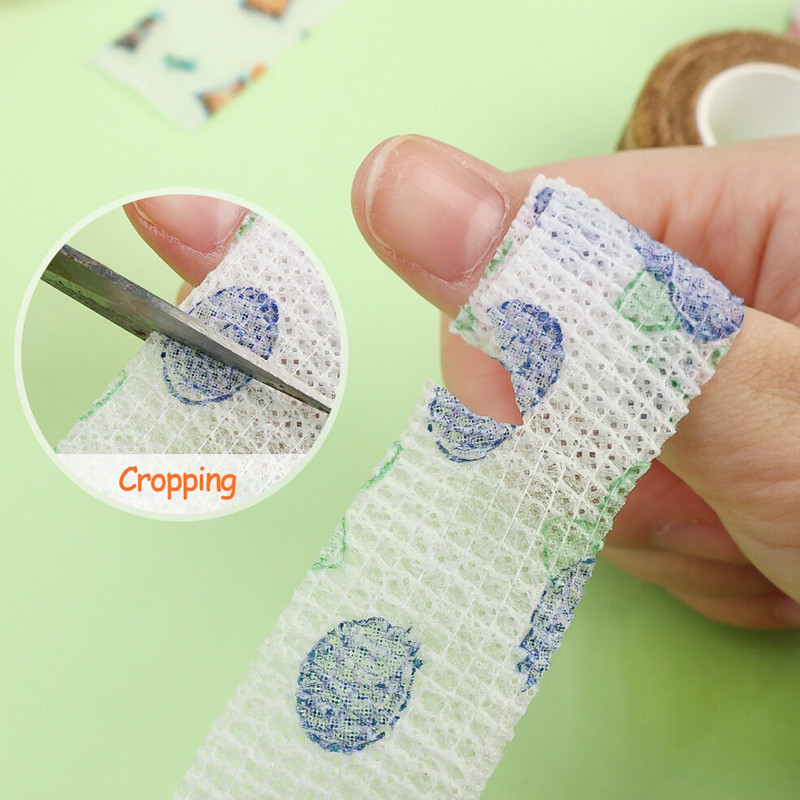 2.5CM*2M Colorful Finger bandage Cute Printed Elastic Bandage writing ...