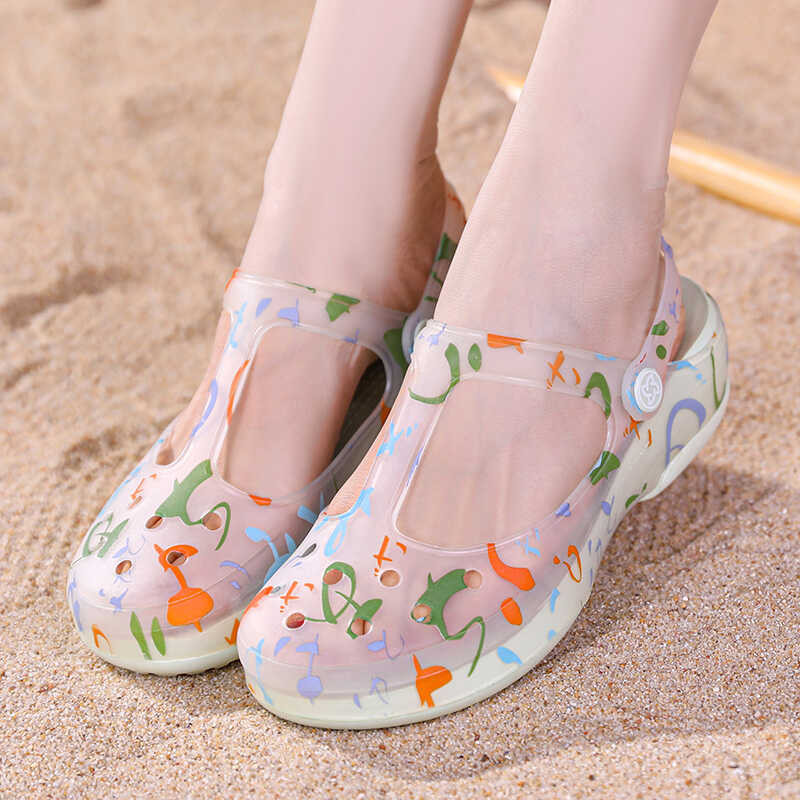 Closed Toe Veblen Hole Shoes For Women Non Slip Soft Thick Back Shit ...