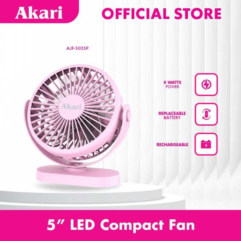 Akari 5" Rechargeable Compact Fan (F-5035) | Shopee Philippines