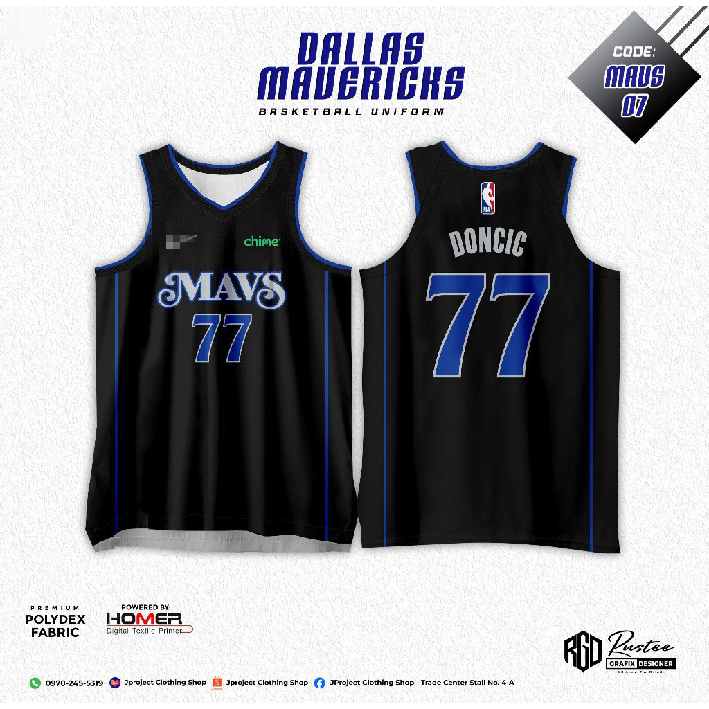 DALLAS MAVERICKS BASKETBALL UNIFORM FULL SUBLIMATION (DONCIC) | Shopee ...