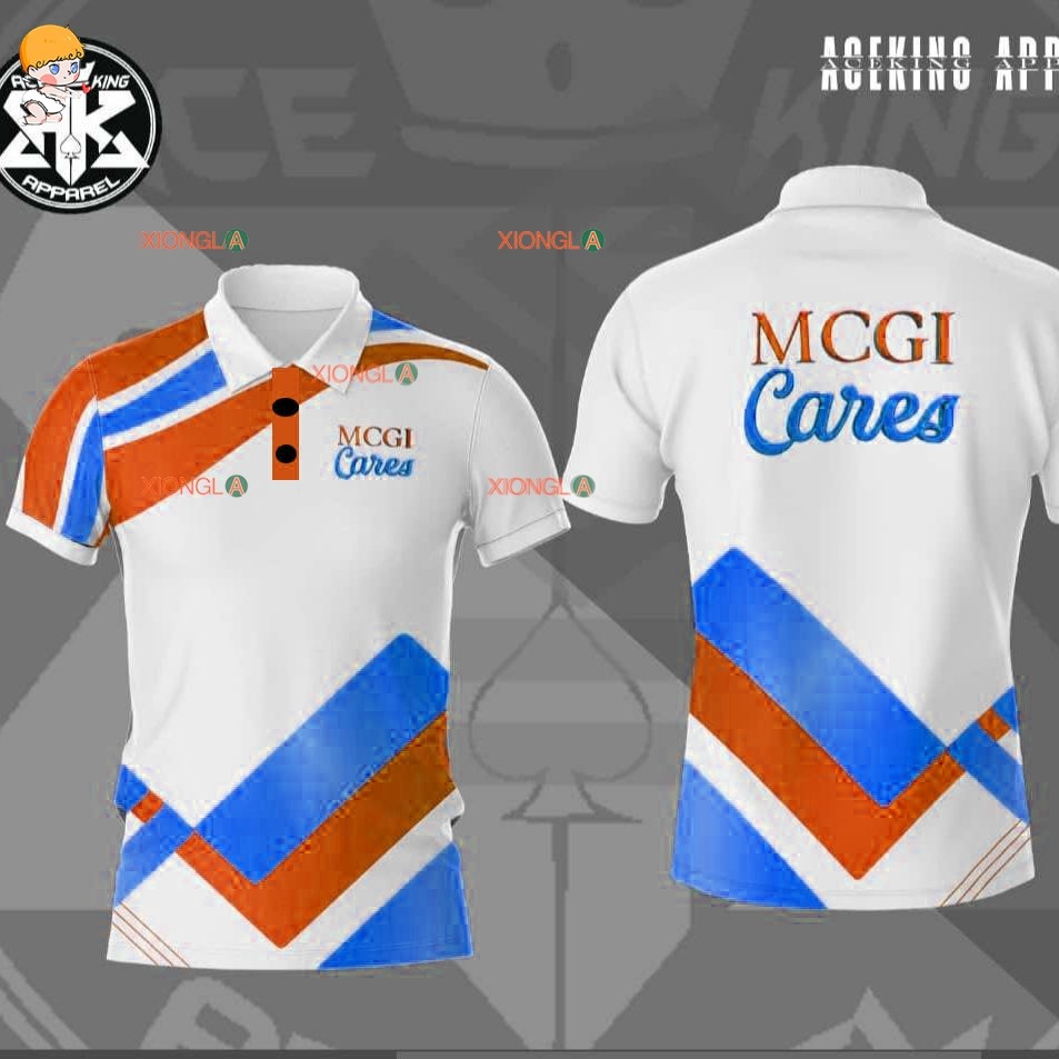 MCGI Polo Shirt V2: Signature Orange and Navy Design, Showcasing the ...