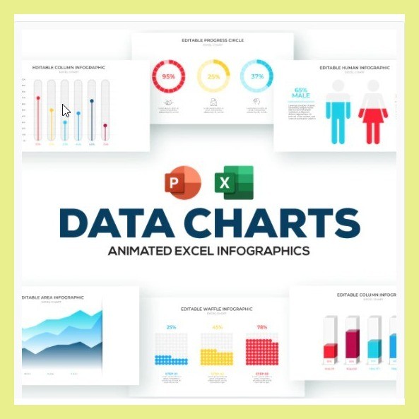 ⚕ ╭ Fully Animated Excel Data Charts PowerPoint Presentation Templates ...