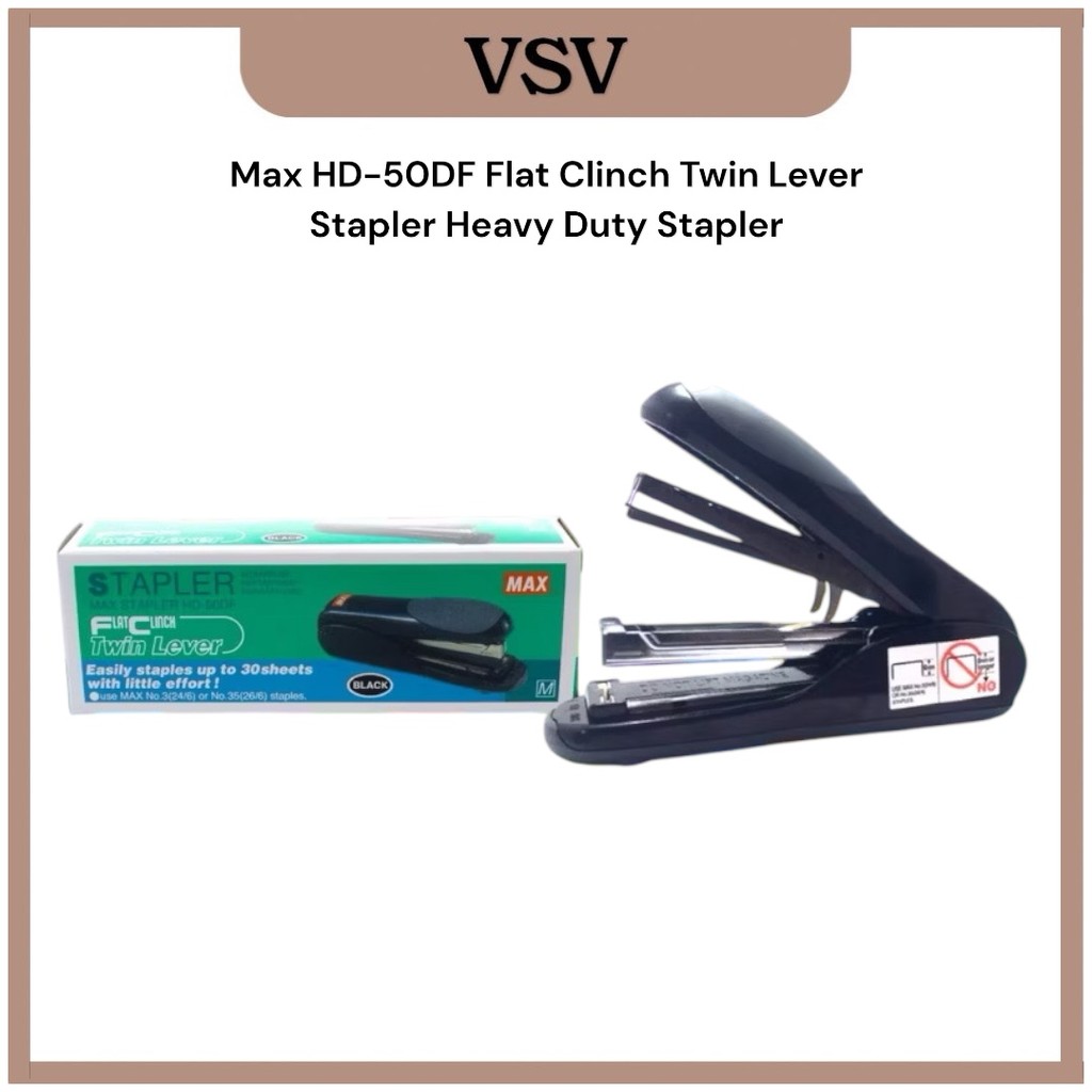 Max HD-50DF Flat Clinch Twin Lever Stapler Heavy Duty Stapler Max ...