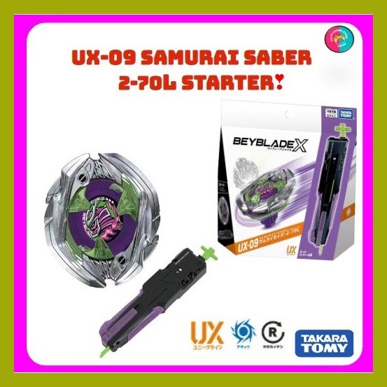 ↘ ∩ 11/2 New releaseBEYBLADE X Beyblade X UX-09 Starter Samurai Saber 2-70L Starter' BATCH 1 ...