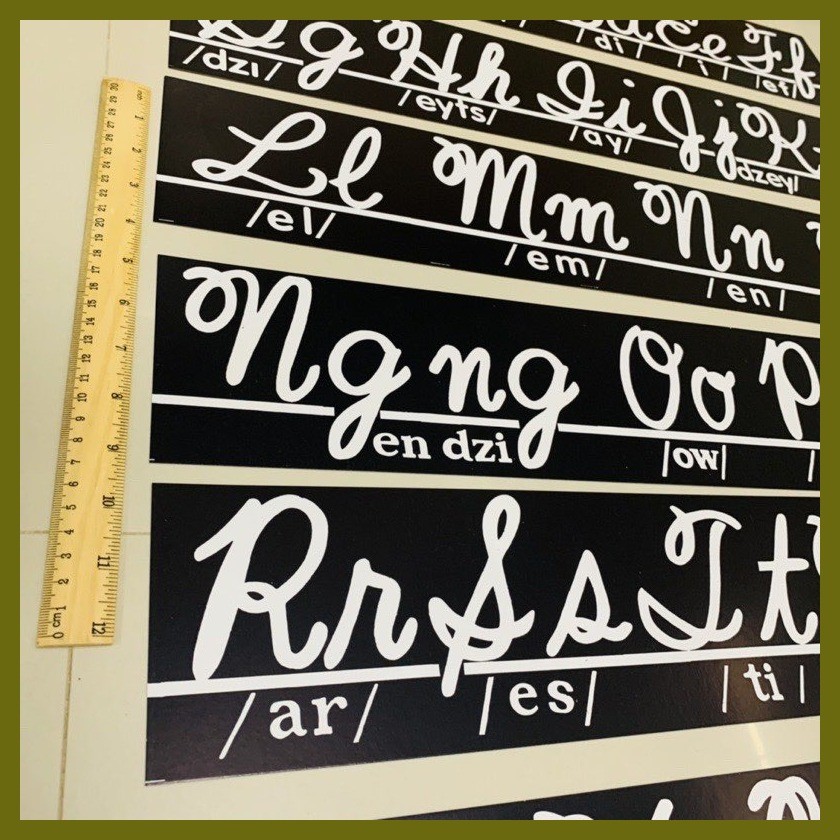1 set Cursive OR Print Alphabet Letters Long Display Poster ...