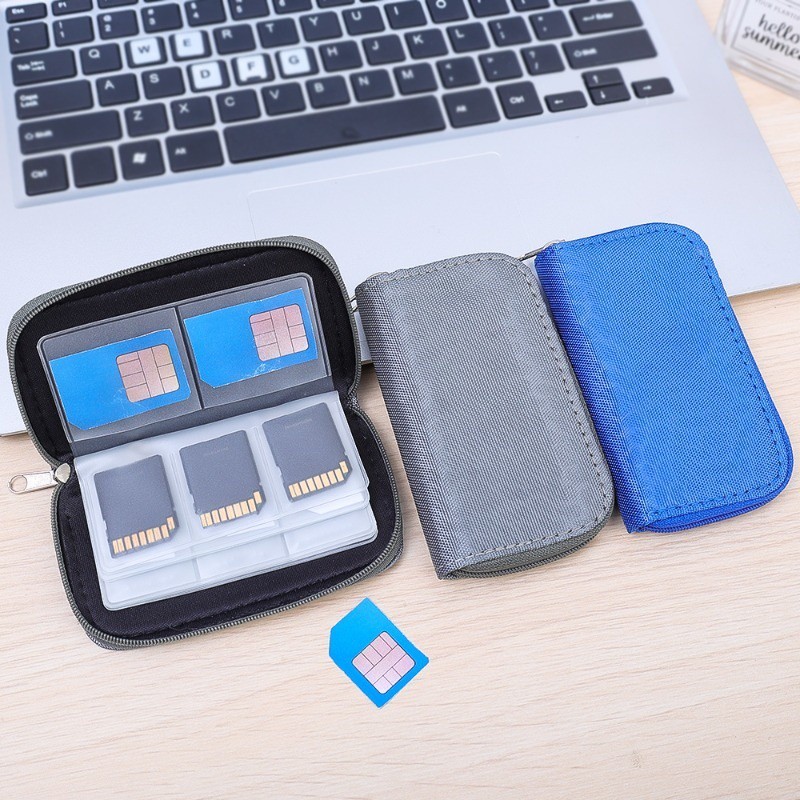 [Hot] 22 Slots Nylon Card Organizer Bag / Universal Memory Card Storage ...