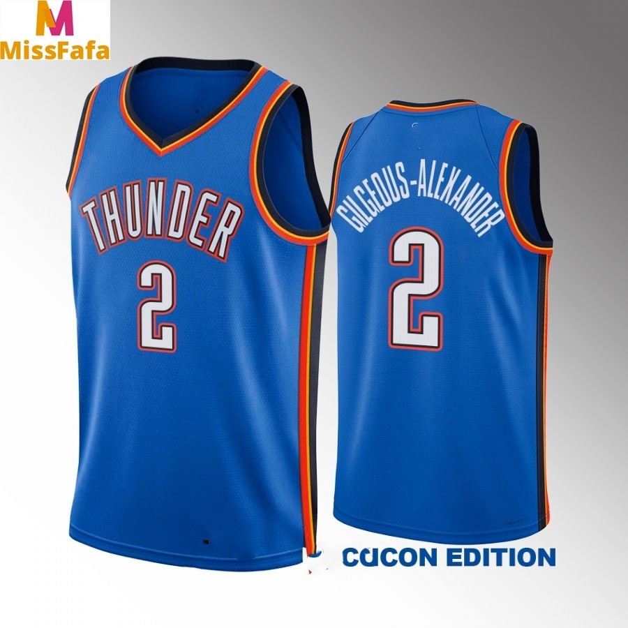 （FREE CUSTOM）2022-23 New Oklahoma City Thunder Number 2 Shai Gilgeous ...