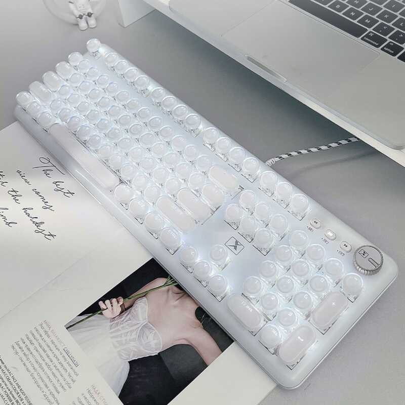 Eweadn K520 Ice Cubes Transparent Mechanical Keyboard Game Girl Office ...