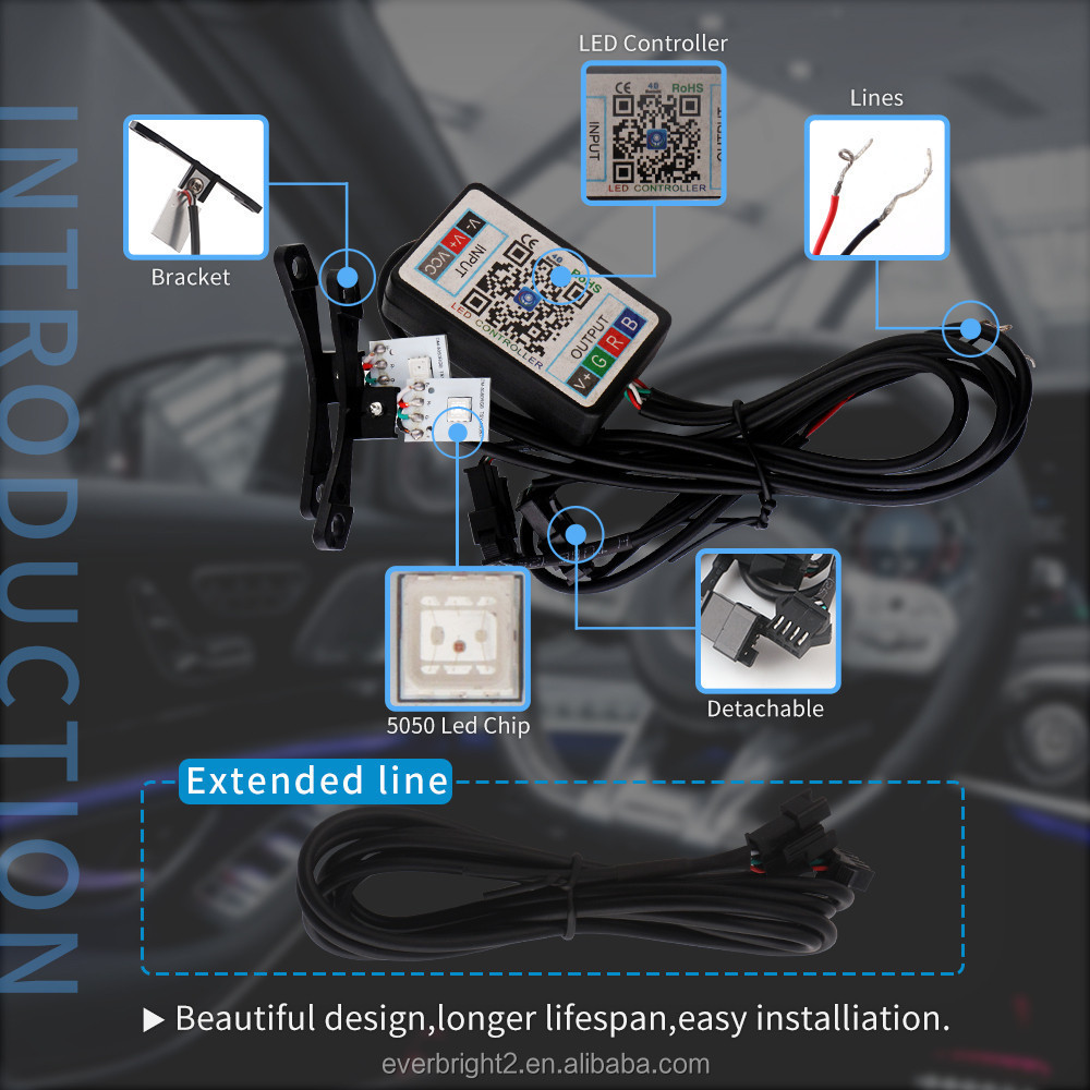 Car Accessories DRL 12V 2.5 inch Projector Lens Smart Phone APP Control ...