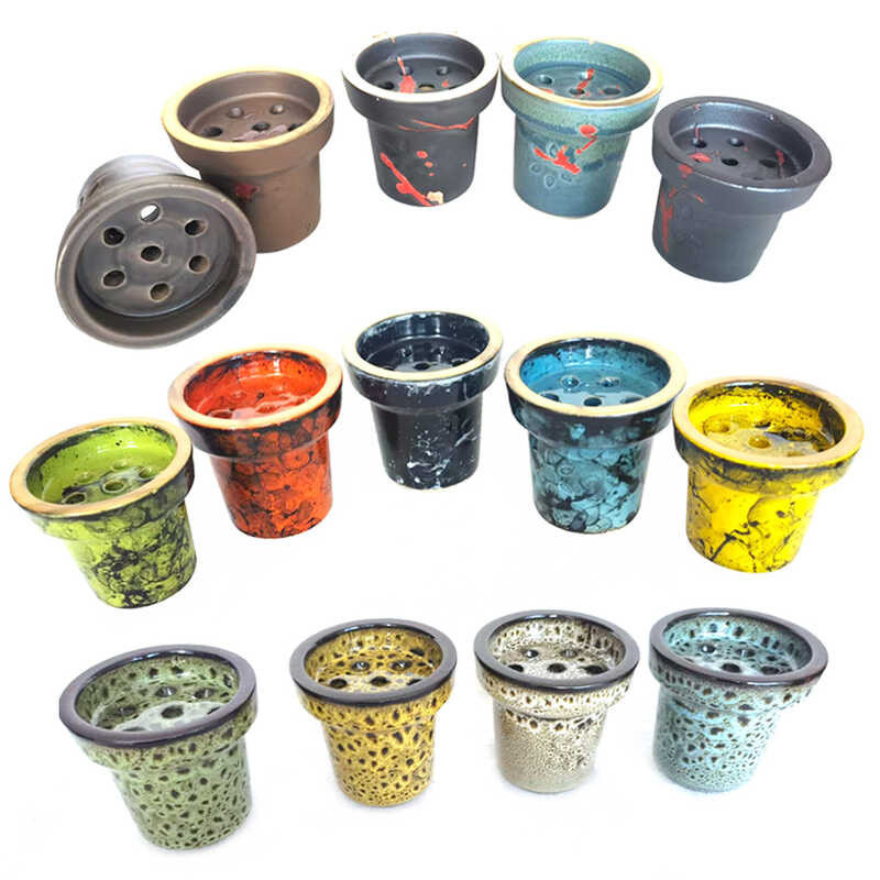 LOMINT Leopard Print Multicolor Primary Color Ceramic Hookah Bowls 7 ...