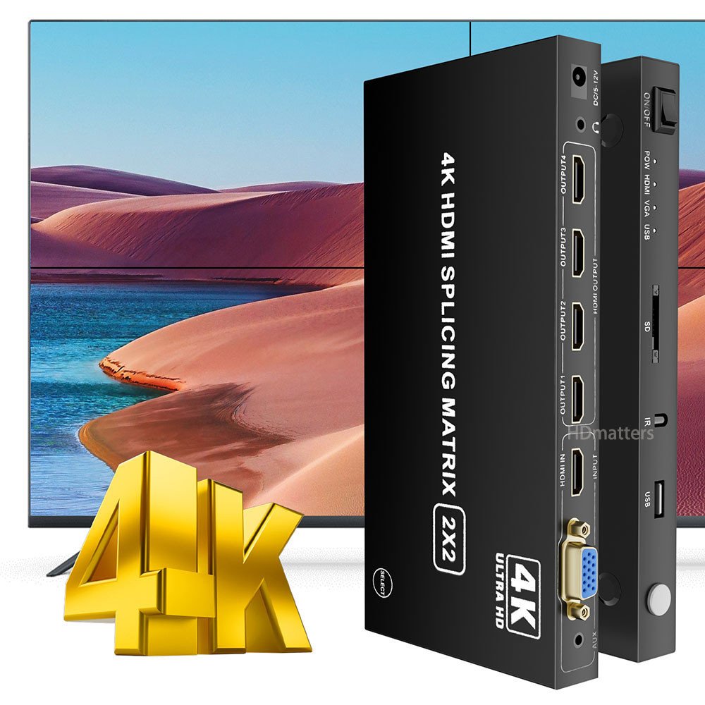 HDMI 2X2 Video wall Processor 4K HDMI VGA Video Controller Video ...