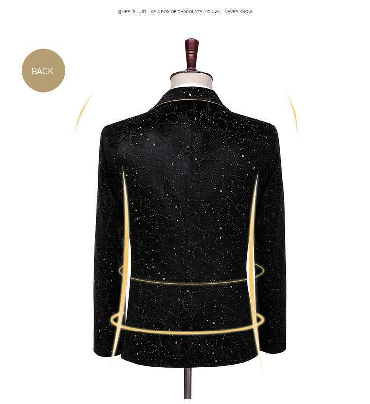 Photo Studio Men's Stage Performance Dress Plain Velvet Gilding Trim ...