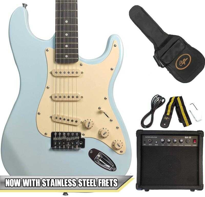 Clifton Stratocaster Pioneer Series - Electric Guitar With FREE ...