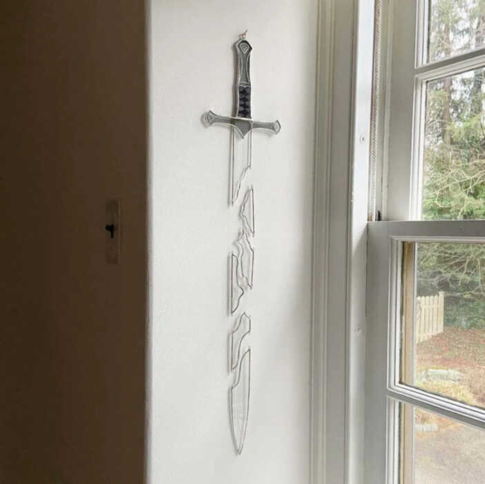 Of New Shards Narsi Stained Glass Shattered Sword Acrylic Pendant ...