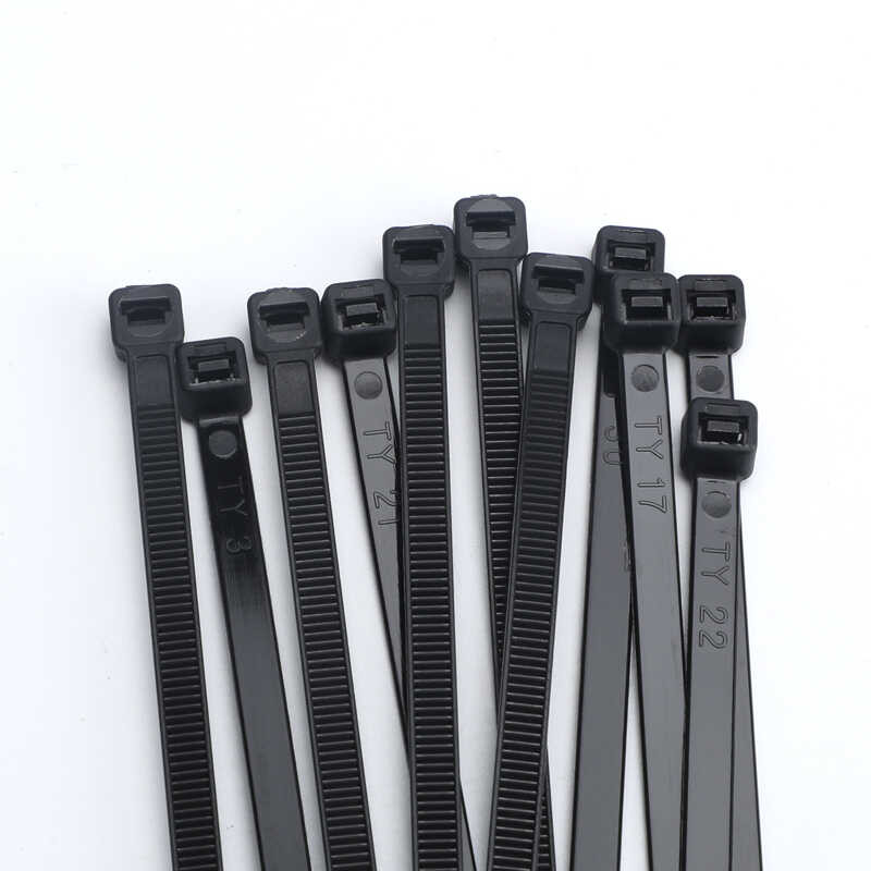 Black nylon self-locking 8/10 strap large plastic cable tie bundling ...