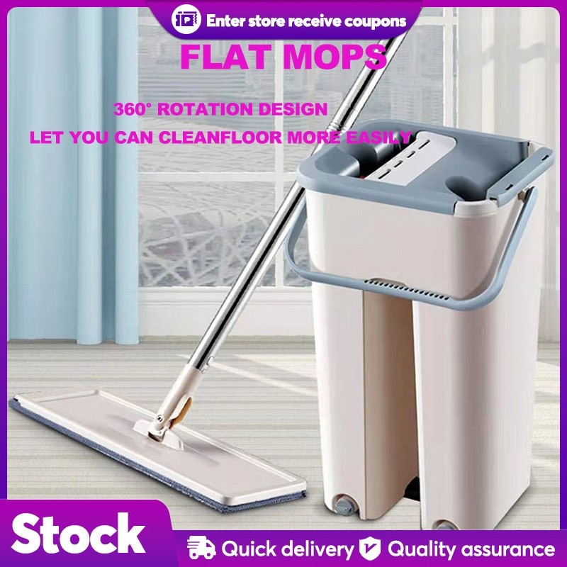 flat mop 360° rotation design Self Wash Squeeze Dry lazy mop with ...