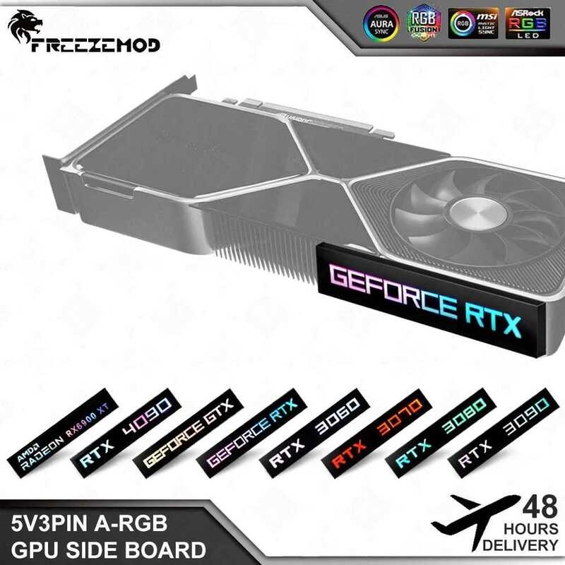 FREEZEMOD Mini VGA Side 5V 3PIN A-RGB Graphics Card Luminous Nameplate ...