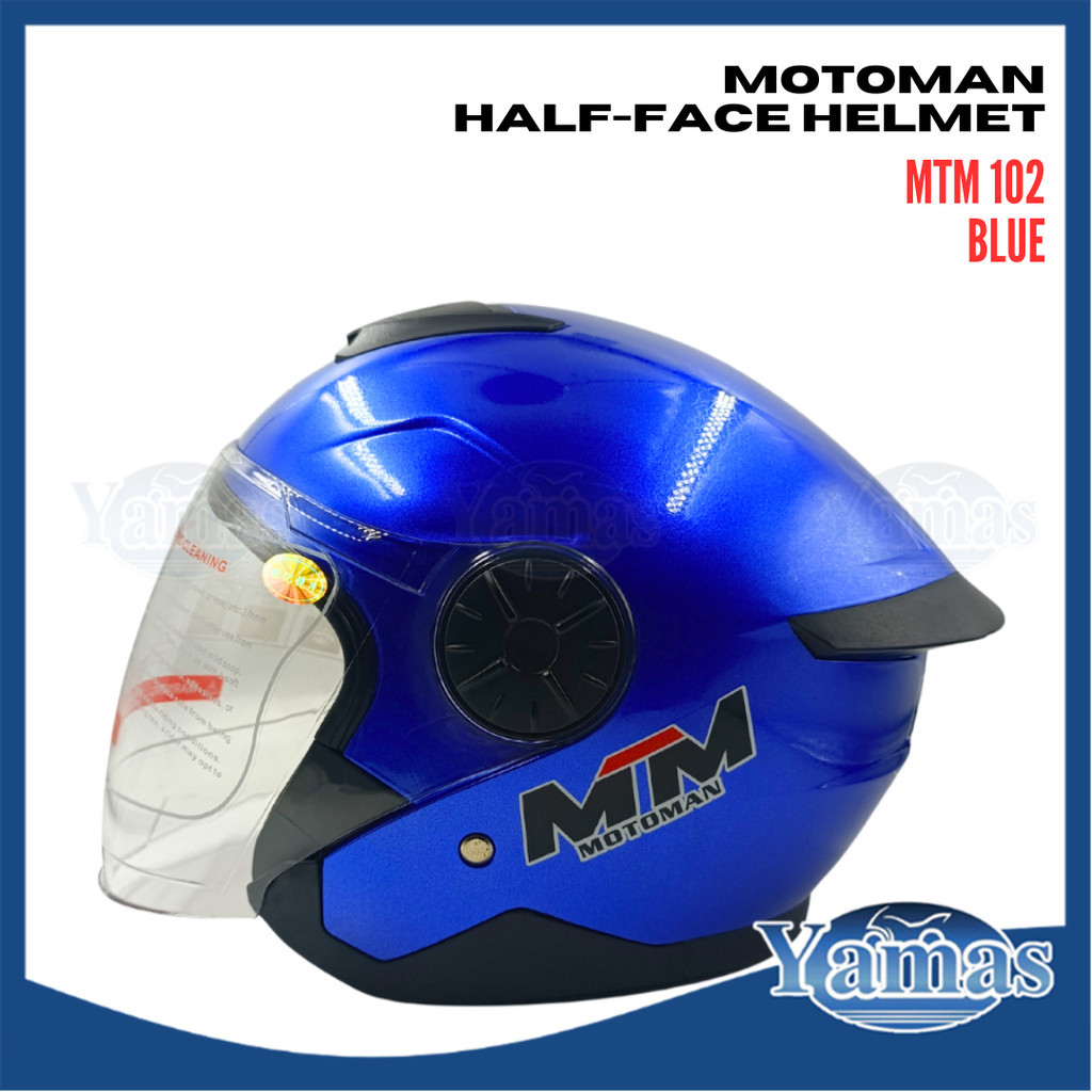 MOTOMAN HALF FACE HELMET MTM-102 MOTORCYCLE PROTECTIVE GEARS YAMAS ...