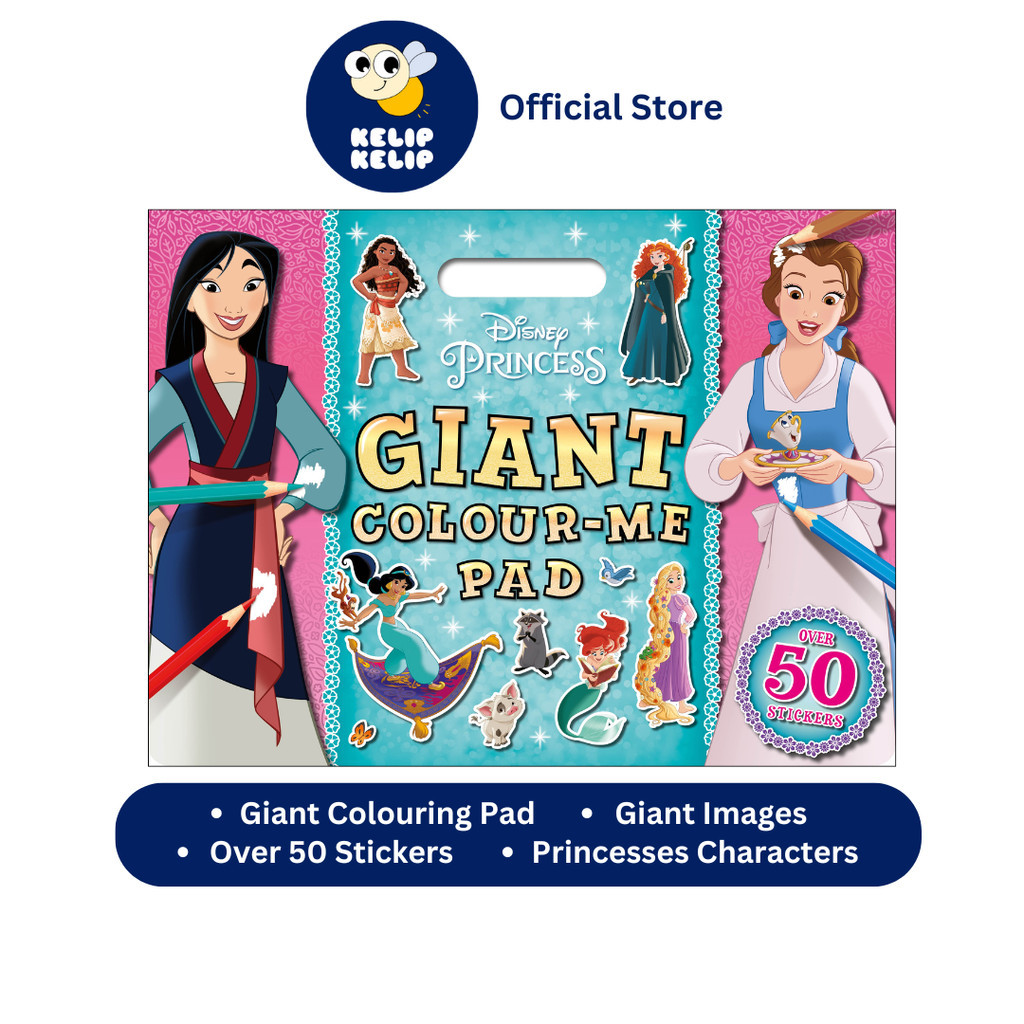 Disney Princess Colour Me Pad Giant Colouring Book For Kids With 50 ...