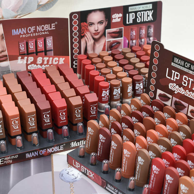 33 IMAN OF NOBLE 【 48 Pack 】 MATTE Lipstick, A Bright Red Moisturizing ...