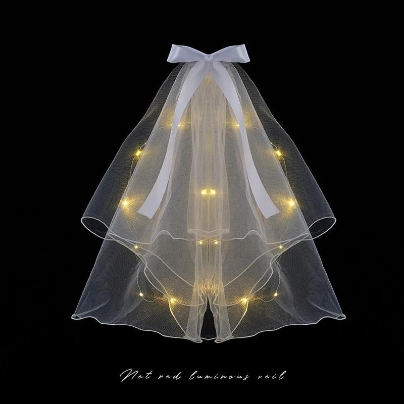 1pcs Light Up Veil For Bride Led Bridal Veil With Crowns Elegant and ...
