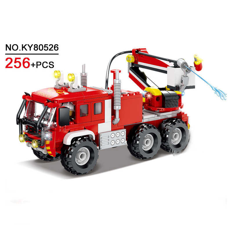 City Fire Truck Engine Helicopter Building Blocks Fire Station Boat ...