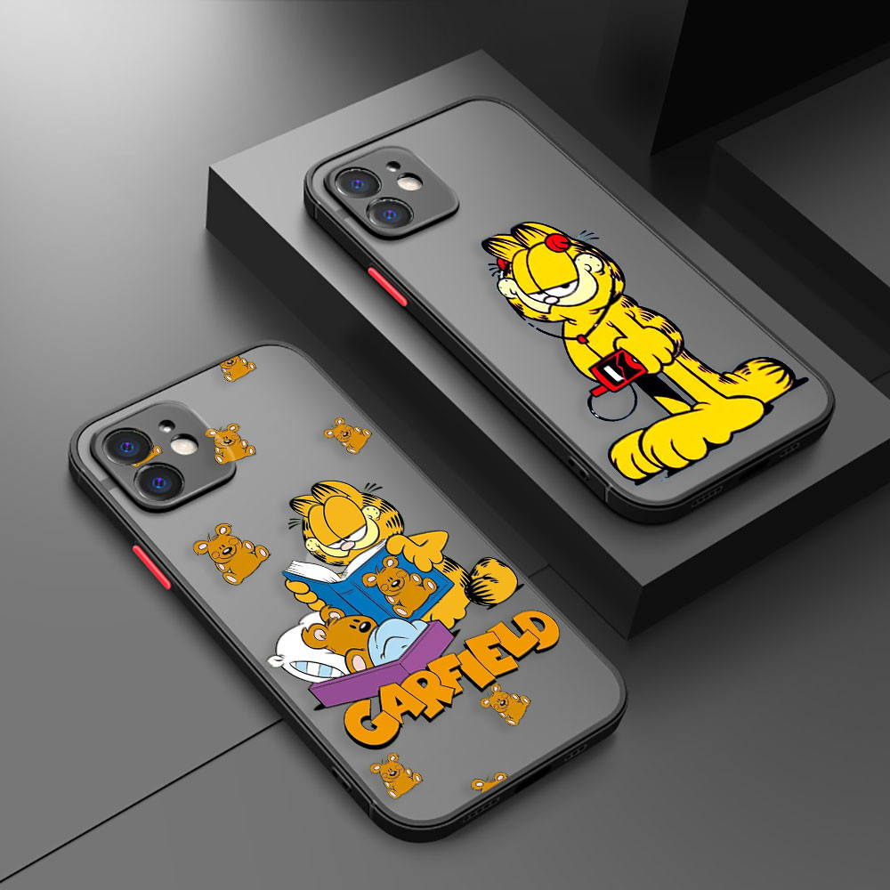 Mobile Phone Case Yellow Funny Cat Garfield For Apple iPhone 13 14 15 ...