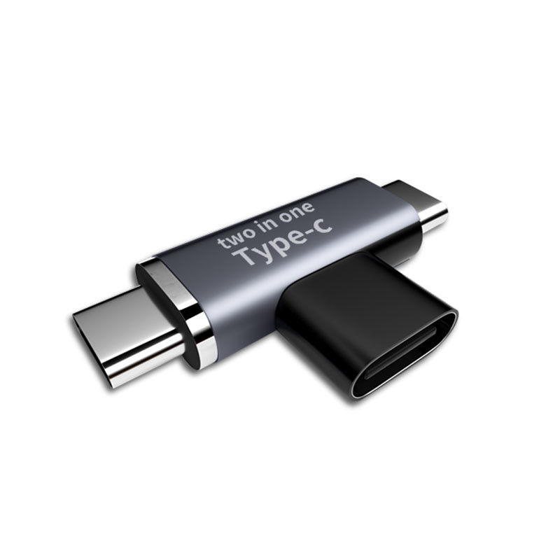 3A 5V 2 in 1 USB Type C Female to Type-C Micro 8 Pin Male Adapter ...