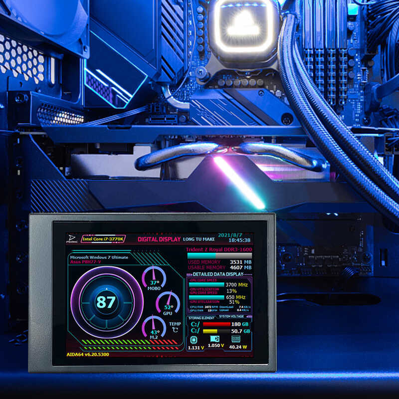 Д 3.5 Inch Display 320X480 Aida64 Screen Auxiliary 2 Usb-C Ports IPS ...